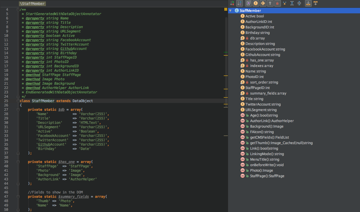 DataObject Annotations: Because typing @property is boring » Silverstripe CMS