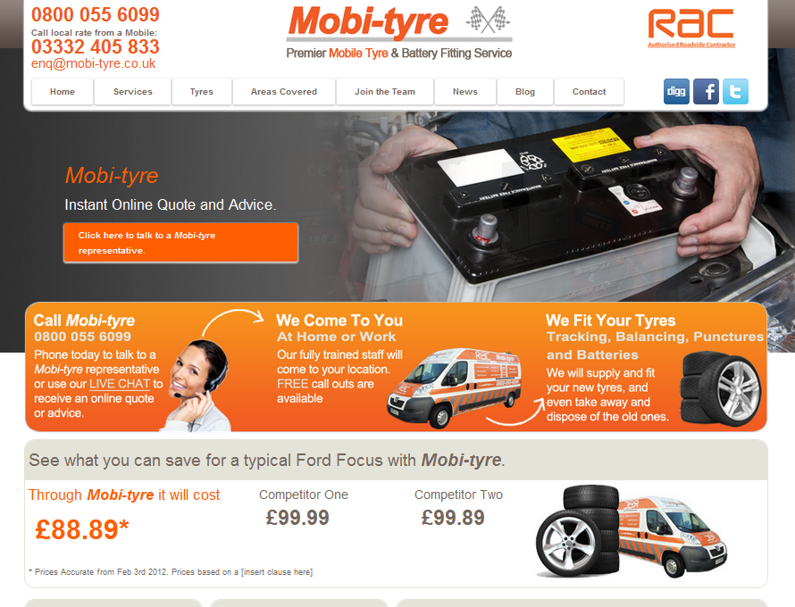 SilverStripe Community Showcase » mobi-tyre () » Silverstripe CMS